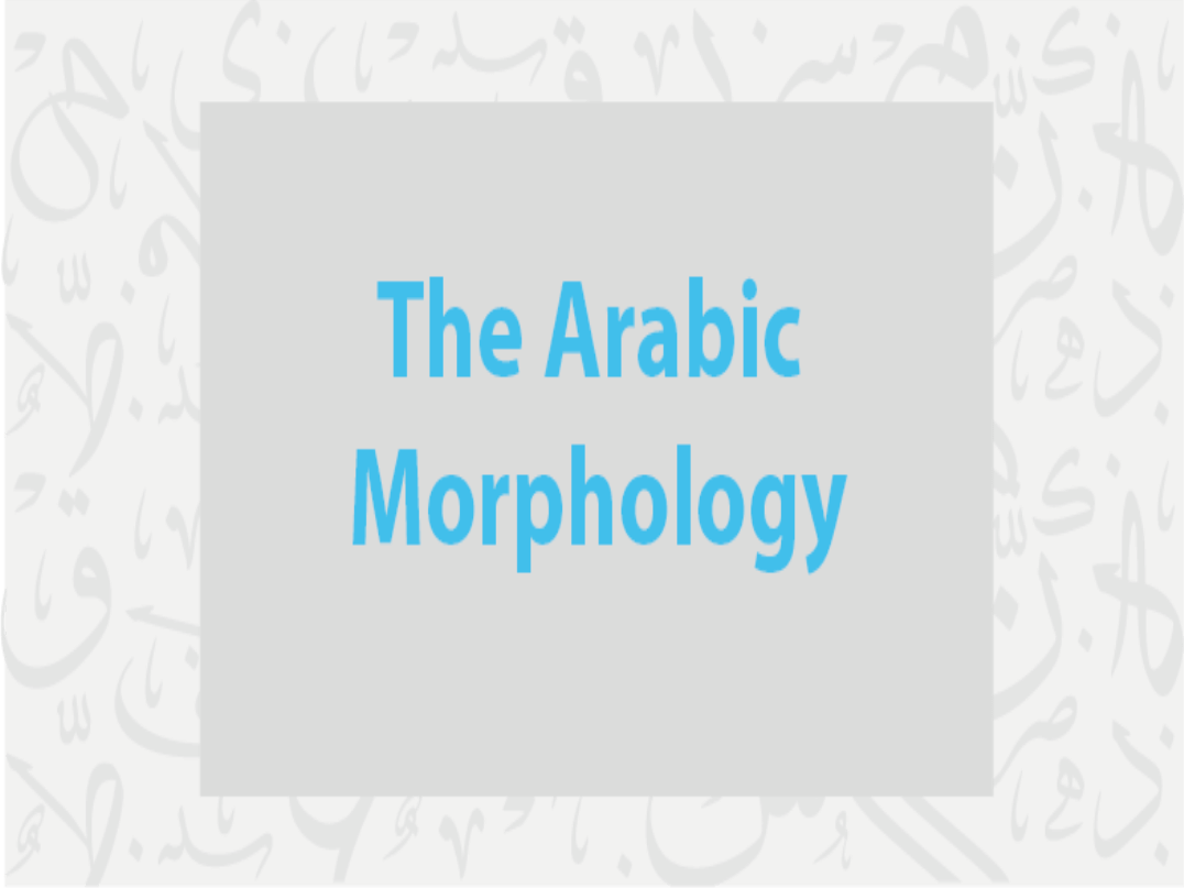 The Key to Language: Arabic Morphology for Beginners