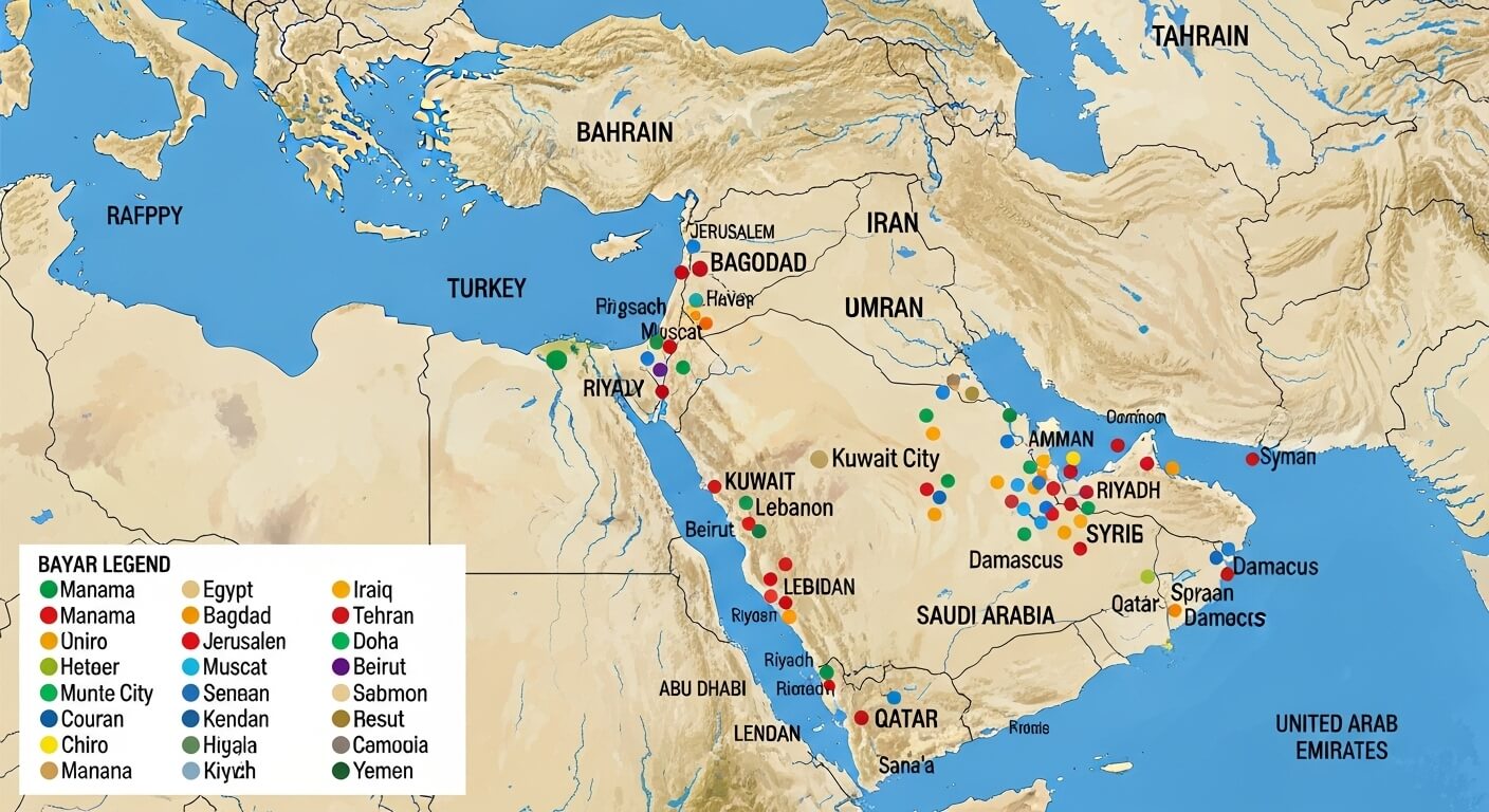 Cities in the Middle East Map: A Guide for Travelers and Learners